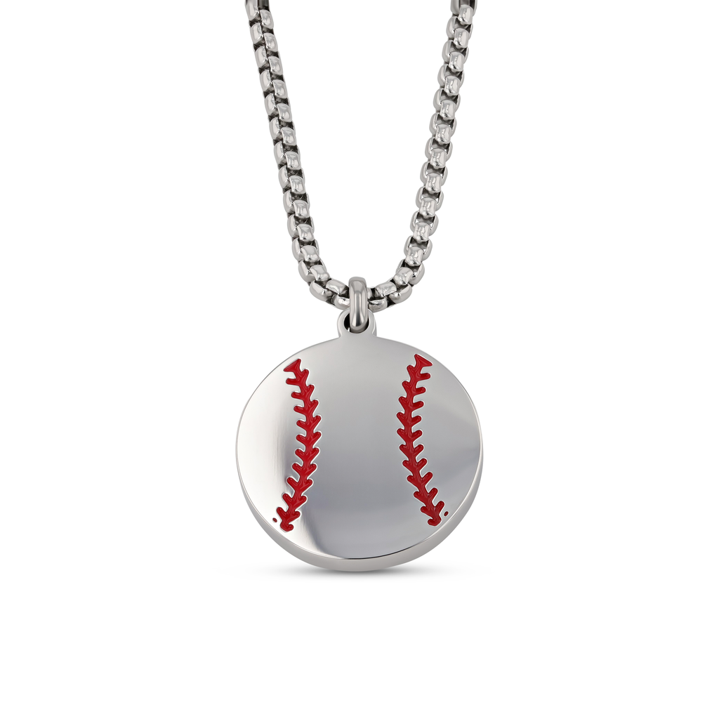 Stainless Steel Baseball Pendant with Matching Chain – Universal Jewelry