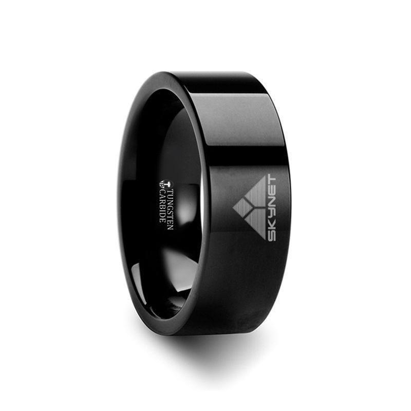 Skynet Terminator Symbol Super Hero Black Tungsten Engraved Ring Jewel ...