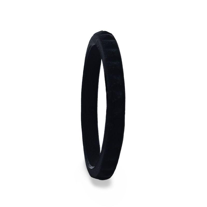 SHADOWPLAY Stackable Faceted Silicone Ring for Women Black Comfort Fit ...