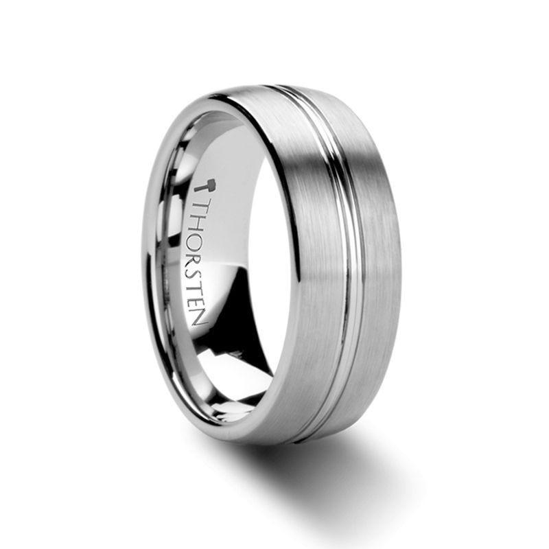 BOSS Tungsten Carbide Ring with Domed Center Groove and Brush Finish ...